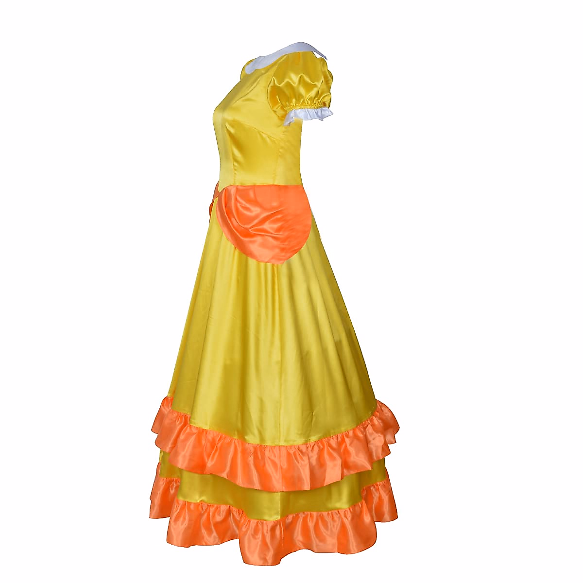 Women Princess Peach Costume Super Brothers Party Gown Ball Dress (Princess Daisy, Medium)