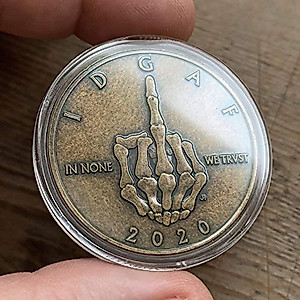 ZFG Inc. IDGAF Middle Finger Reminder Coin, Bronze Color, Collectible Challenge Coin, 1-Count