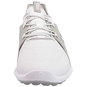 PUMA mens Ignite Fasten8 Pro Golf Shoe, Puma White-puma Silver-high Rise, 9.5 US