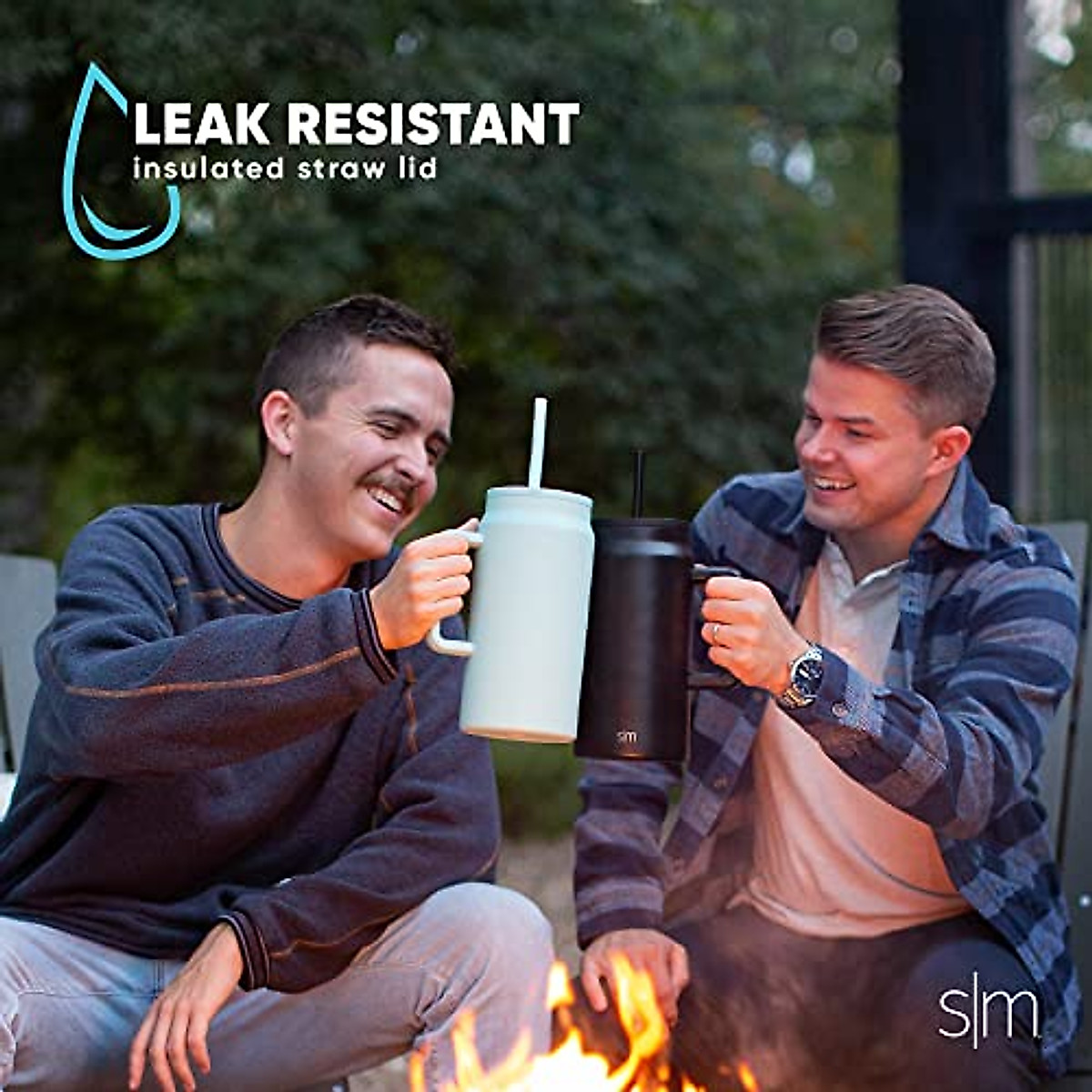 Simple Modern 50 oz Mug Tumbler with Handle and Straw Lid | Reusable Insulated Stainless Steel Large Travel Jug Water Bottle Gifts for Women Men Him Her Trek Collection 50oz Winter White