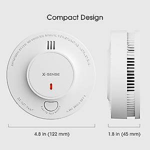 X-Sense 10-Year Battery Wireless Interconnected Smoke Detector Fire Alarm with Over 820 ft Transmission Range, SD19-W, 3-Pack