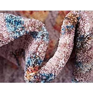 Unique Loom Rainbow Collection Geometric Abstract Modern Watercolor Lilac Area Rug (7' 0 x 10' 0)