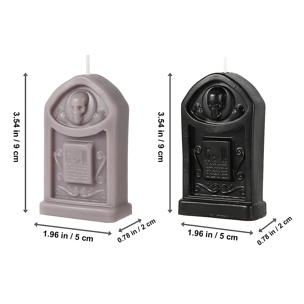2pcs Tombstone Candles, Gravestone Candle Creepy Tombstone Shaped Candles Halloween Decoration Candles for Home Halloween Party Room Table Decoration