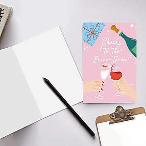 XXDJLP Sweet Bridal Shower Card for Bride To Be,Funny Bachelorette Card for Bride Her, Cute Bride To Be Card Gifts for Women Sister Friends, Wedding Engagement Congratulations Card