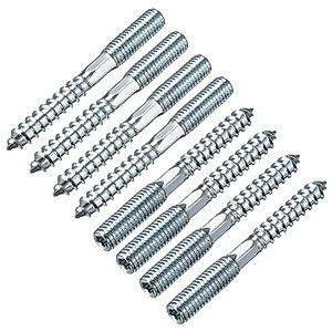 uxcell M8 Hanger Bolts Length 2-3/4"(70mm) Double Headed Bolts Self-Tapping Screw 8mm Wood Joint Furniture Legs 8pcs