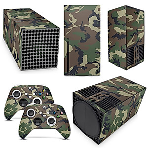 GNG Camouflage Skins Compatible with Xbox Series X Console Decal Vinal Sticker + 2 Controller Set