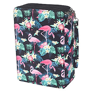 Shulaner 200 Slots Colored Pencil Case with Zipper Closure Large Capacity Oxford Pen Organizer Green Rose Pencil Holder for Artist (Flamingo)