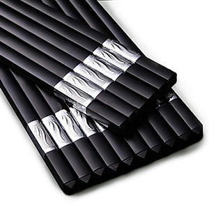 10 Pairs Fiberglass Chopsticks, Reusable Chopsticks and Dishwasher Safe， 9 1/2 Inches - Clover,Silver