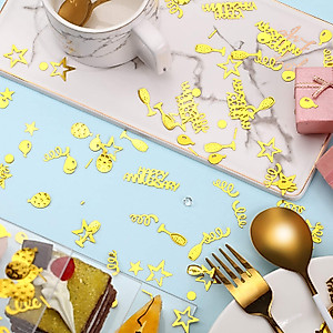 Skylety 3000 Pieces Happy Anniversary Confetti Party Decoration Scatter Confetti Metallic Foil Table Decorations for Anniversary Party DIY Arts Crafting Supplies(Gold)