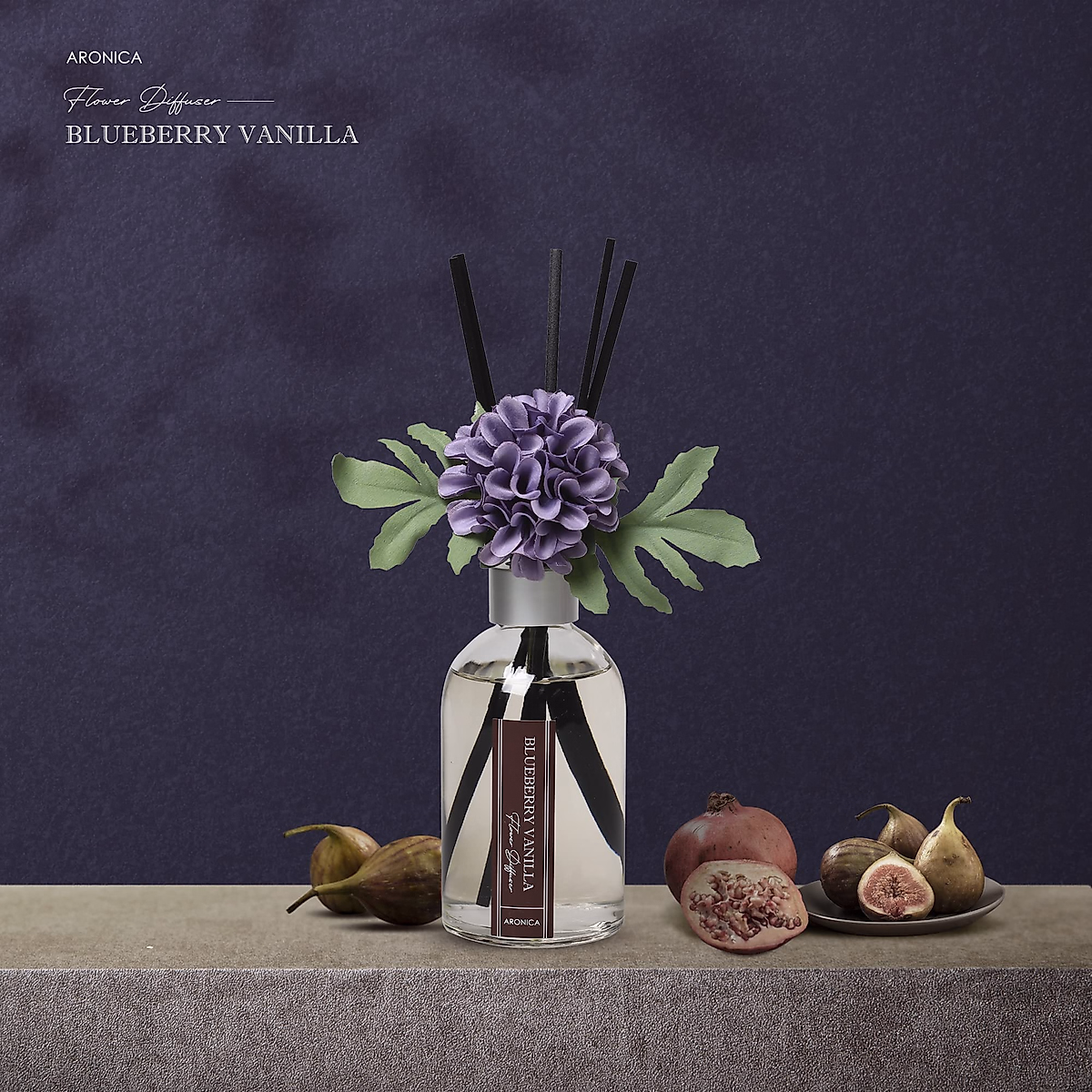 Aronica Blueberry Air Freshener Bathroom Decor, Royal Purple Bathroom Accessories Set, Purple Blueberry Gifts, Purple Decor For Vanity