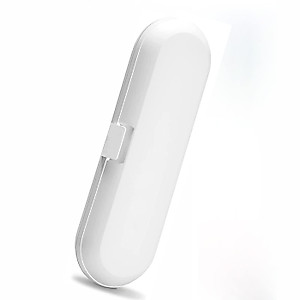 GIAVGIAV Electric Toothbrush Travel Case for 7.5Inch Handle, Toothbrush Carrying Case, Portable Brush Plastic Container Holder, Storage Box for Business Trips, Camping (White)