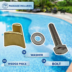 Poolzilla 2 Pack Bronze Wedge Assembly for 4" Rail Anchors - (1) Wedge, (1) Bolt & (1) Washer, for Pool Ladders