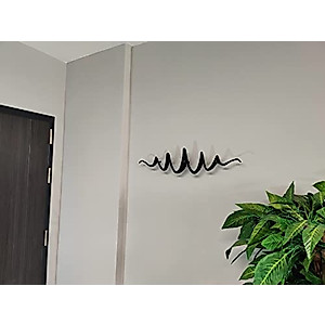 Signature Metal Wall Art for Entryway Clearance Zick Zack Coat Rack 5 Hooks Decorative Minimalist Design Housewarming Gift for Hanging Coats Hats Towels - Stainless Steel Matte Finish Waterproof