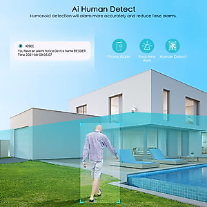 EVERSECU 5MP Ultra HD 2.4Ghz WiFi IP PTZ Camera Outdoor Night Vision Waterproof CCTV Security Dome Camera 5X Digital Zoom, with PC Software/Web Client, Two Way Audio CCTV Surveillance Camera