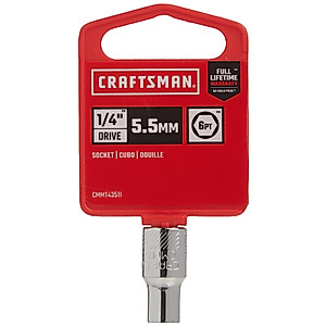 CRAFTSMAN Shallow Socket, Metric, 1/4-Inch Drive, 5.5mm, 6-Point (CMMT43511)