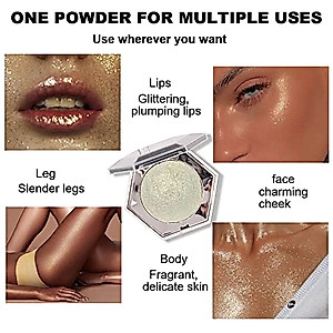 Shimmer Pearl Champagne Gold Highlighter Makeup Contour Palette,Face Illuminator Highlighter, Blush and Makeup Highlighter Bronzer Palette Highlighter+Makeup iluminadores Make Up (Dazzling)