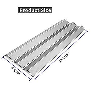 Heat Plate Tent Shield Replacement for Huntington, Broil-Mate, Sterling, Master Forge, Perfect Flame, GrillPro, Lowes Gas Grill Models, Stainless Steel Burner Cover Flame Tamer, 4-Pack, 17 9/16"