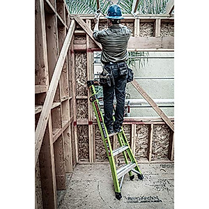 Little Giant Ladders, King Kombo, Professional, 6 Ft. A Frame, 10 Ft. Extension, Fiberglass, Type 1AA, 375 lbs Weight Rating, (13610-001)