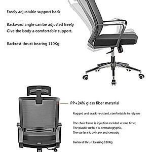JFGJL Commercial Ergonomic High Back Executive Mesh Chair, with Adjustable Lumbar Support Comfortable Backrest Simple Swivel Chair Lift