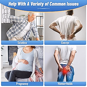 CloudBliss Donut Pillow Seat Cushion for Tailbone Pain Relief and Hemorrhoids, Memory Foam Seat Chair Cushion for Postpartum Pregnancy, Seat Cushions for Men and Women for Home & Office, (Black)