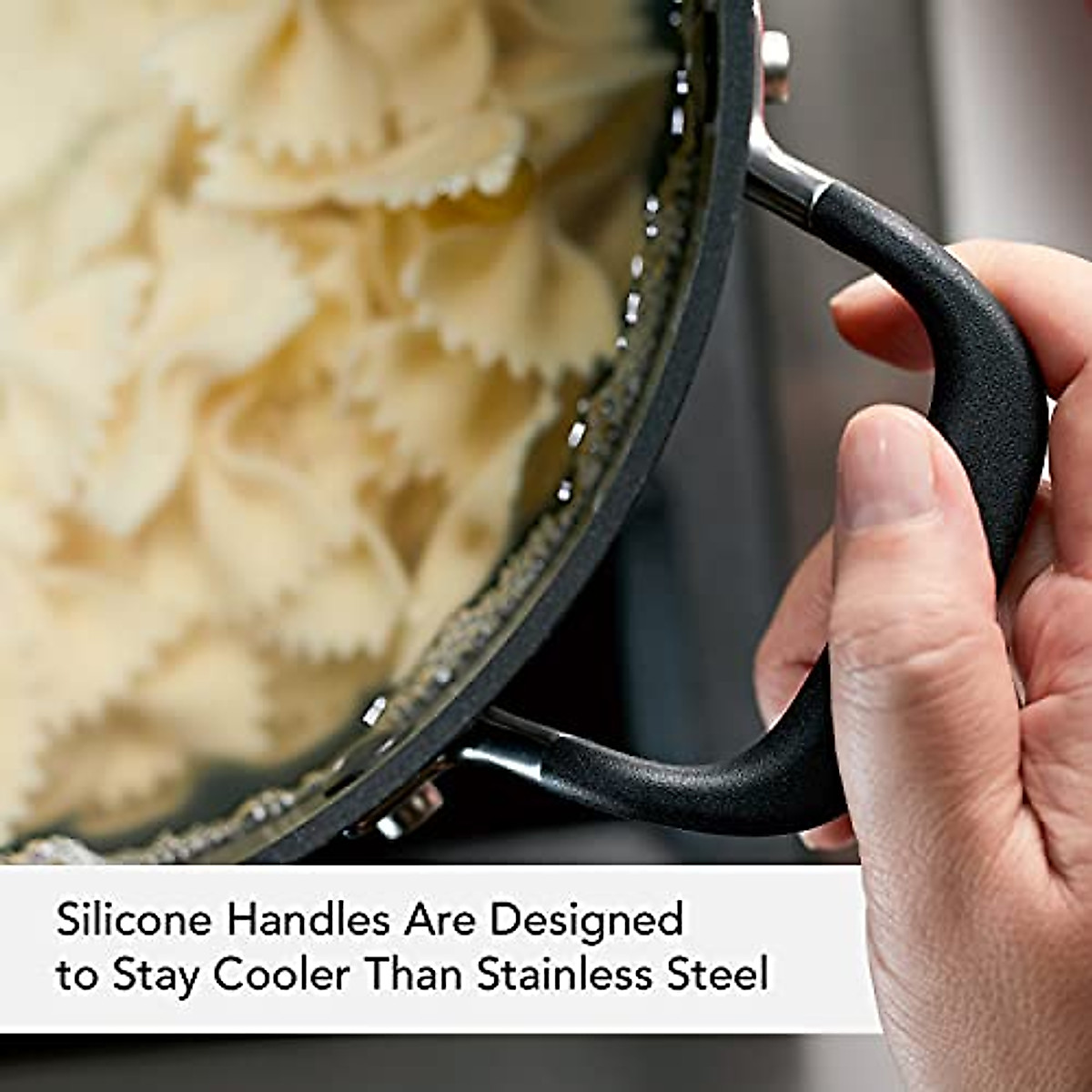 KitchenAid Hard Anodized Nonstick Stockpot with Lid, 8 Quart, Onyx Black