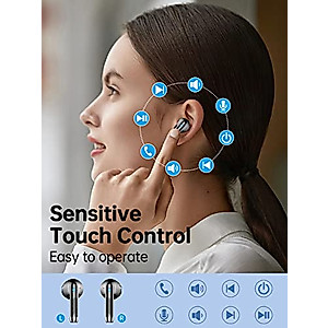 Wireless Earbud Bluetooth 5.3 Headphones with Clear Sound, 40H Playtime, Sport Earbud Touch Control with LED Digital Display, IP7 Waterproof Bluetooth Earphones Built-in Mic for Android iOS Workout