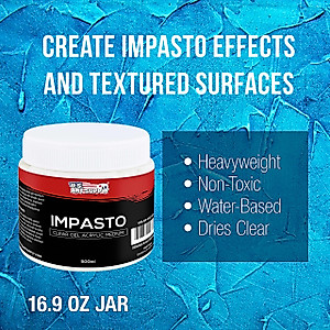 U.S. Art Supply Impasto Clear Gel Acrylic Medium, 500ml Tub