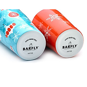 Barfly Holiday Ornaments Cocktail Shaker Set with Santa Spoon