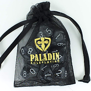 Paladin Roleplaying Gray and Black Dice - 8 D10 Set - 'Claws of Darkness'