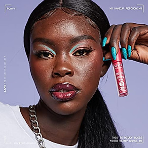 NYX PROFESSIONAL MAKEUP This Is Milky Gloss, Lip Gloss with 12 Hour Hydration, Vegan - Mixed Berry Shake (Raspberry)