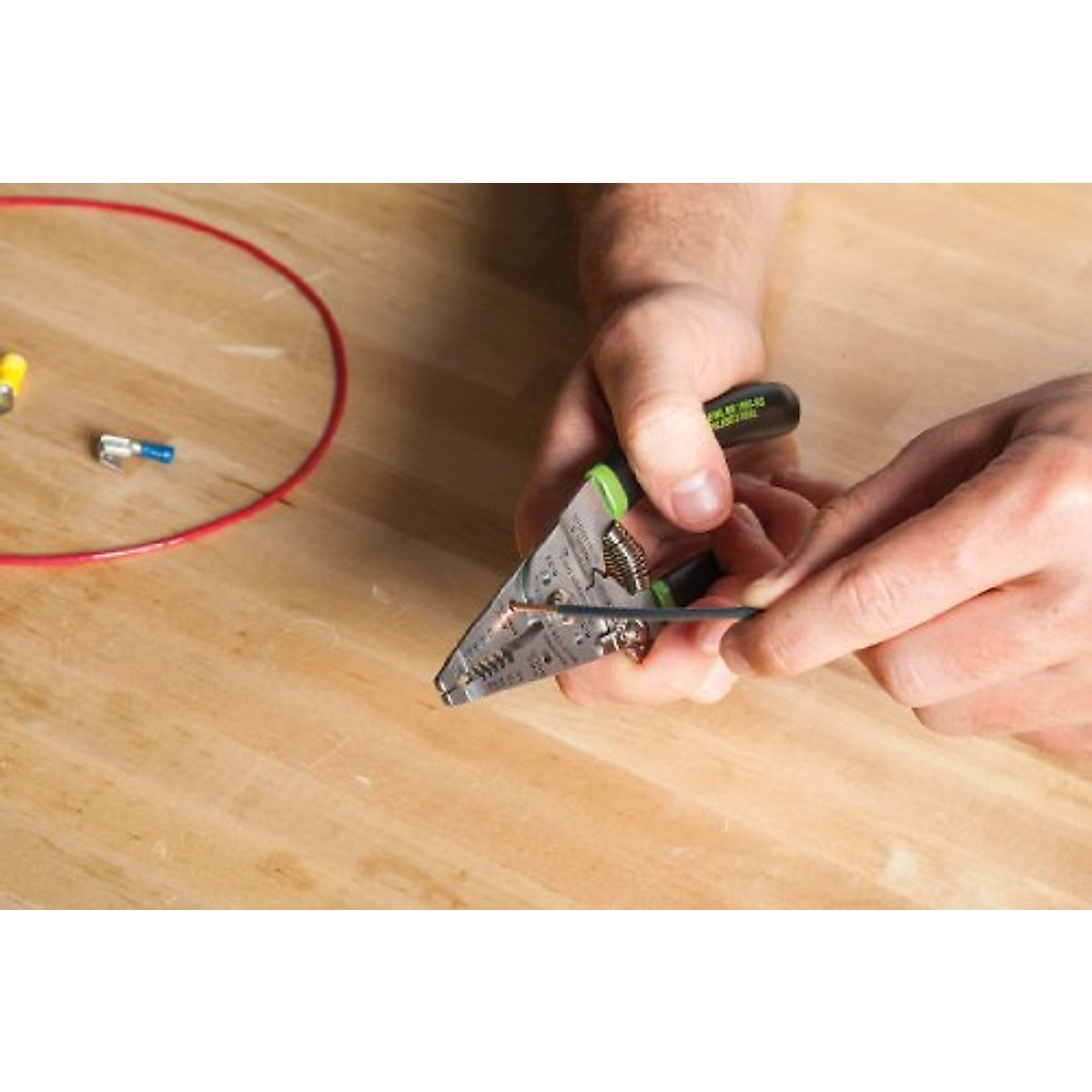 Greenlee 1955-SS Stainless Steel Wire Stripper for 10-18 AWG Solid and 12-20 AWG Stranded, Heavy-Duty Stripper, Cutter, and Crimper Tool