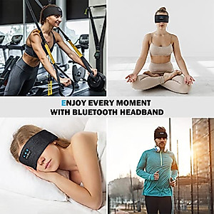 MUSICOZY Sleep Headphones, Bluetooth Headband Unique Gifts for Men Women, Ultra Soft Sleeping Headphones Wireless Music Headband Headphones for Yoga Sports Side Sleep Cool Tech Gadgets Gifts, 2 Packs