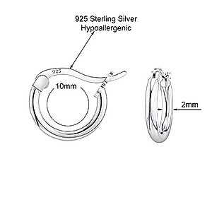 Savlano 925 Sterling silver Round Hoop Earrings for Women, Girls & Men Comes in 10MM-25MM (10)
