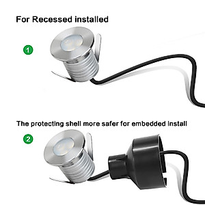 ATCD Waterproof Swimming Pool Lights 3W LED Underwater Light, Works at 12V-24VDC, 4 Packs IP68 Low Voltage In-Ground Lights for Pools Ponds Waterfall Fountains, Warm White 3000K