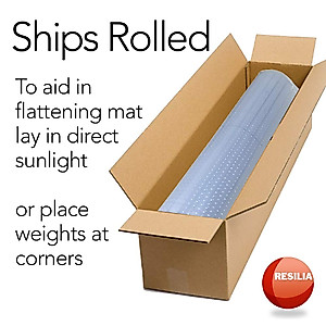 Resilia Office Desk Chair Mat - for Low Pile Carpet (with Grippers) Black, 36 Inches x 48 Inches, Made in The USA