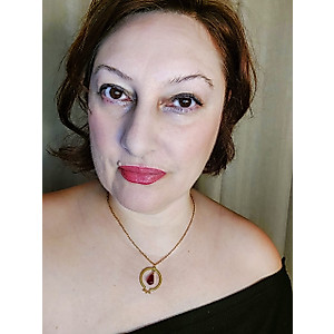 14K mirror polished non tarnish stainless steel Pomegranate pendant with pomegranate seed