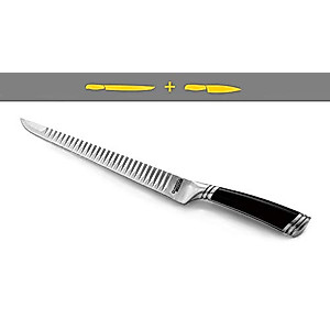 casaWare Groovetech 2-Piece Carving Set (9-Inch Carving and 9-Inch Serrated Bread Knife)