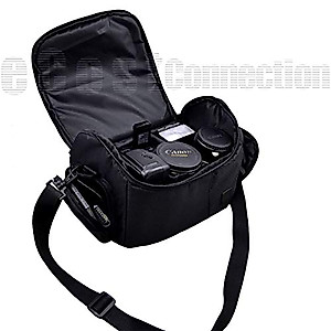Deluxe Large Digital Camera / Video Padded Carrying Bag / Case for Nikon, Sony, Pentax, Olympus Panasonic, Samsung, and Canon DSLR Cameras & eCostConnection Microfiber Cloth