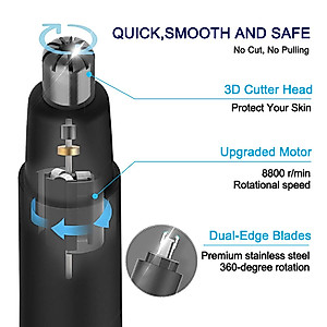 Kordain Unisex-Adults Professional Painless Eyebrow Hair Trimmer, Electric Waterproof Facial Hair Remover with Dual Blades for Easy Cleansing