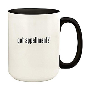 Knick Knack Gifts got appallment? - 15oz Ceramic Colored Handle and Inside Coffee Mug Cup, Black