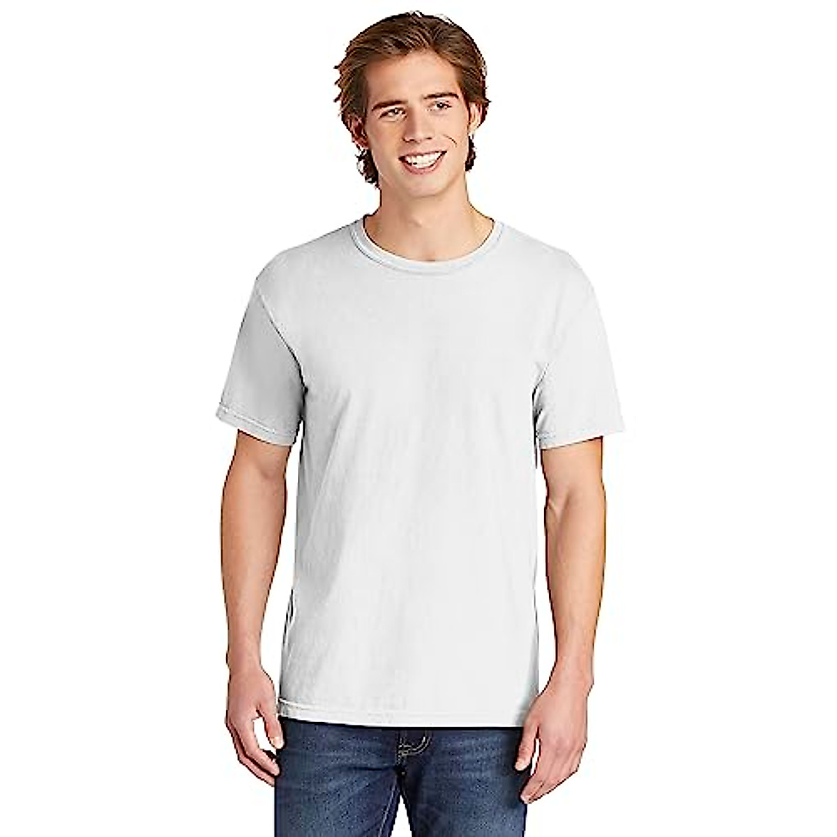 Comfort Colors mens Adult Short Sleeve Tee, Style 1717 T Shirt, White (2 Pack), Large US