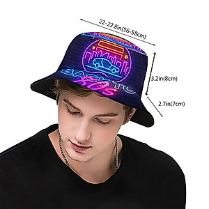 Back to The 80s Neon Retro 1980s Fashion Bucket Hat Fishing Hats Summer Travel Beach Sun Uv Protection Packable Fisherman Cap for Men Women Teens