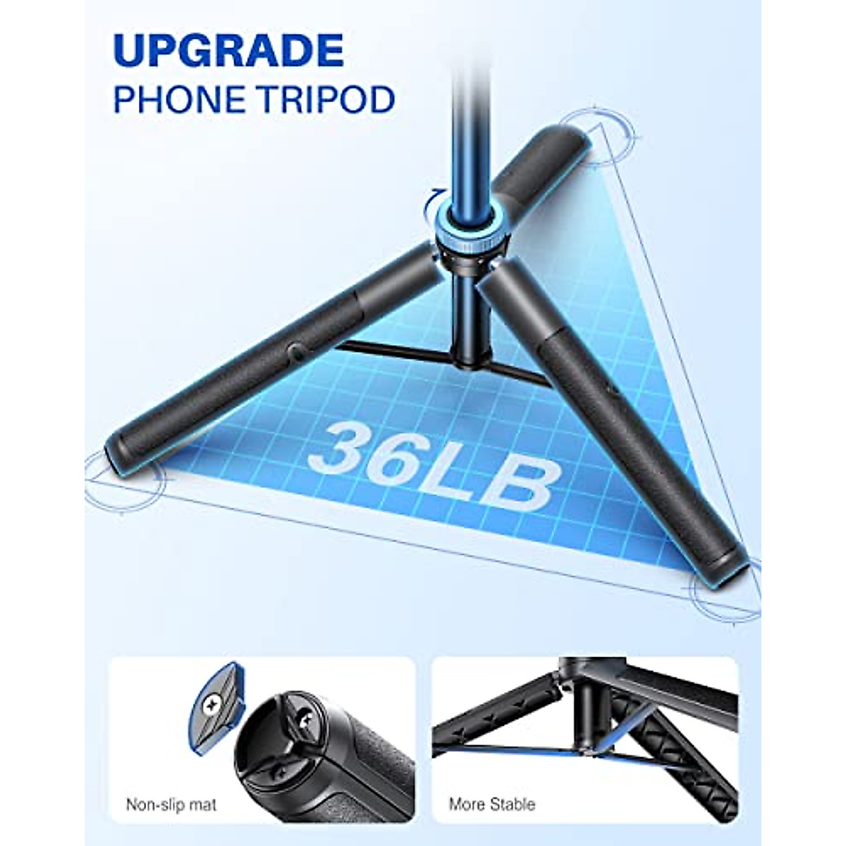 𝗡𝗲𝘄𝗲𝘀𝘁 iPhone Tripod, ANGFLY 60" Selfie Stick Tripod with Remote, Travel GoPro Tripod for iPhone Compatible with iPhone 14 Pro Max /13 Pro / 12 Pro Max/Samsung S21 Ultra/GoPro/Camera