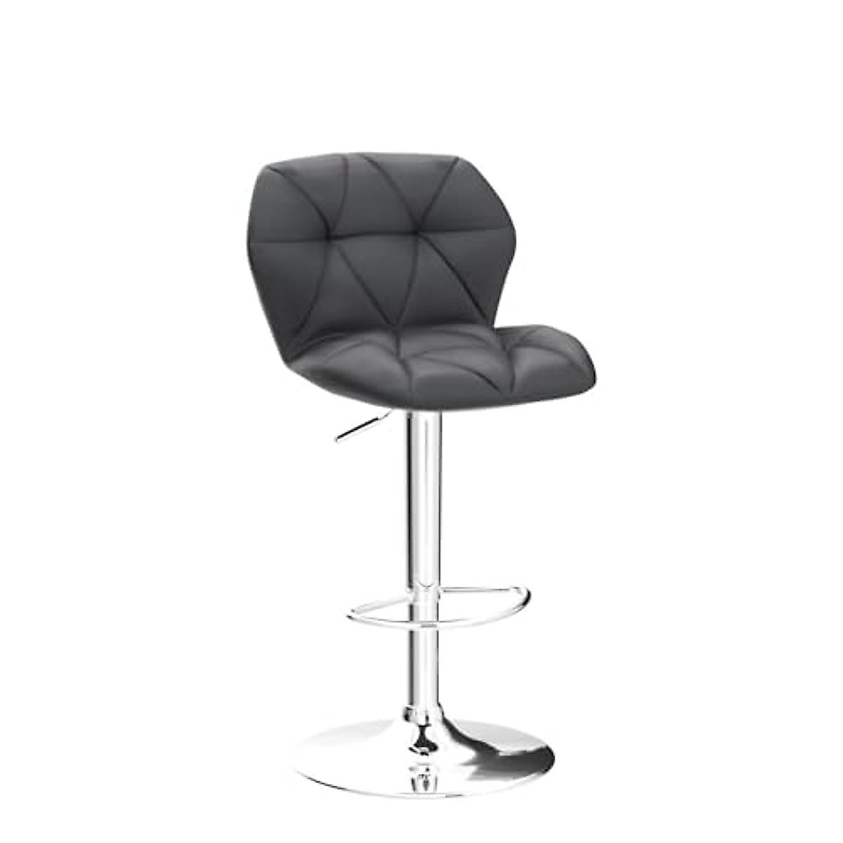 Yaheetech Grey Barstools Set of 2, PU Leather Bar Chairs with Backrest, Height Adjustable Swivel Island Stools for Kitchen Counter, Grey
