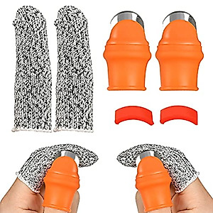"N/A" 4 Pack Garden Silicone Thumb Knife Separator Finger Knife Harvesting Plant Knife Plant Gardening Gifts Trim Garden Vegetable Gardening Tools