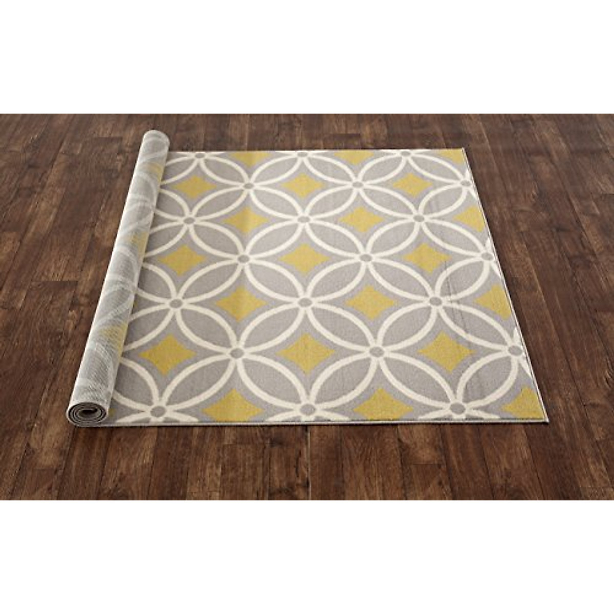 Contemporary Trellis Chain Gray-Yellow 5' X 7' Area Rug