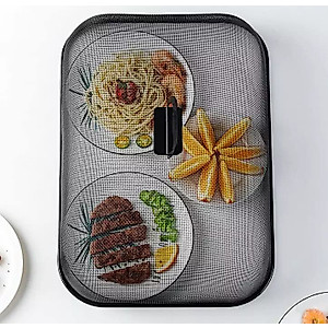 CUISINOX Dome for BBQ, Picnics and Outdoor Entertaining Stainless Steel Mesh Food Cover, Rectangular 18.5" x 13.5" x 8", Black