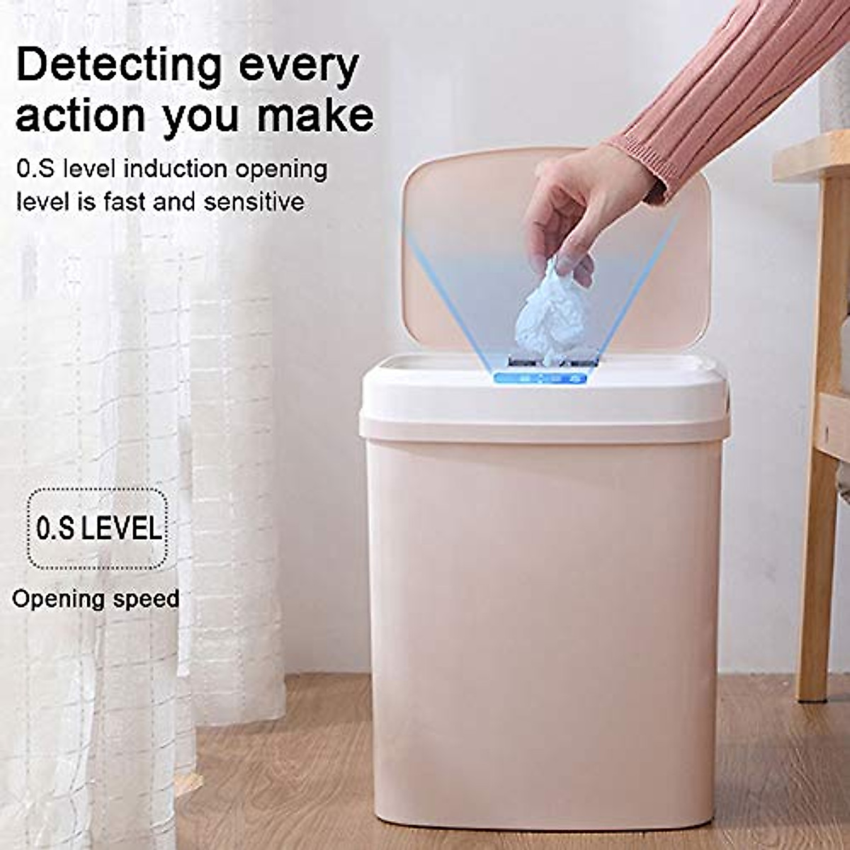 WPYYI Creative Bedroom Office Rechargeable New Plastic Smart Sensor Trash Garbage Cans Mute Automatic Trash Bin Household Paper ( Color : D )