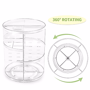 COYAHO 360° Rotating Makeup Organizer, Spinning Bathroom Organizer Countertop, Cosmetic Organizer Makeup Holder Shelf, Make Up Organizers and Storage for Bedroom, Transparent