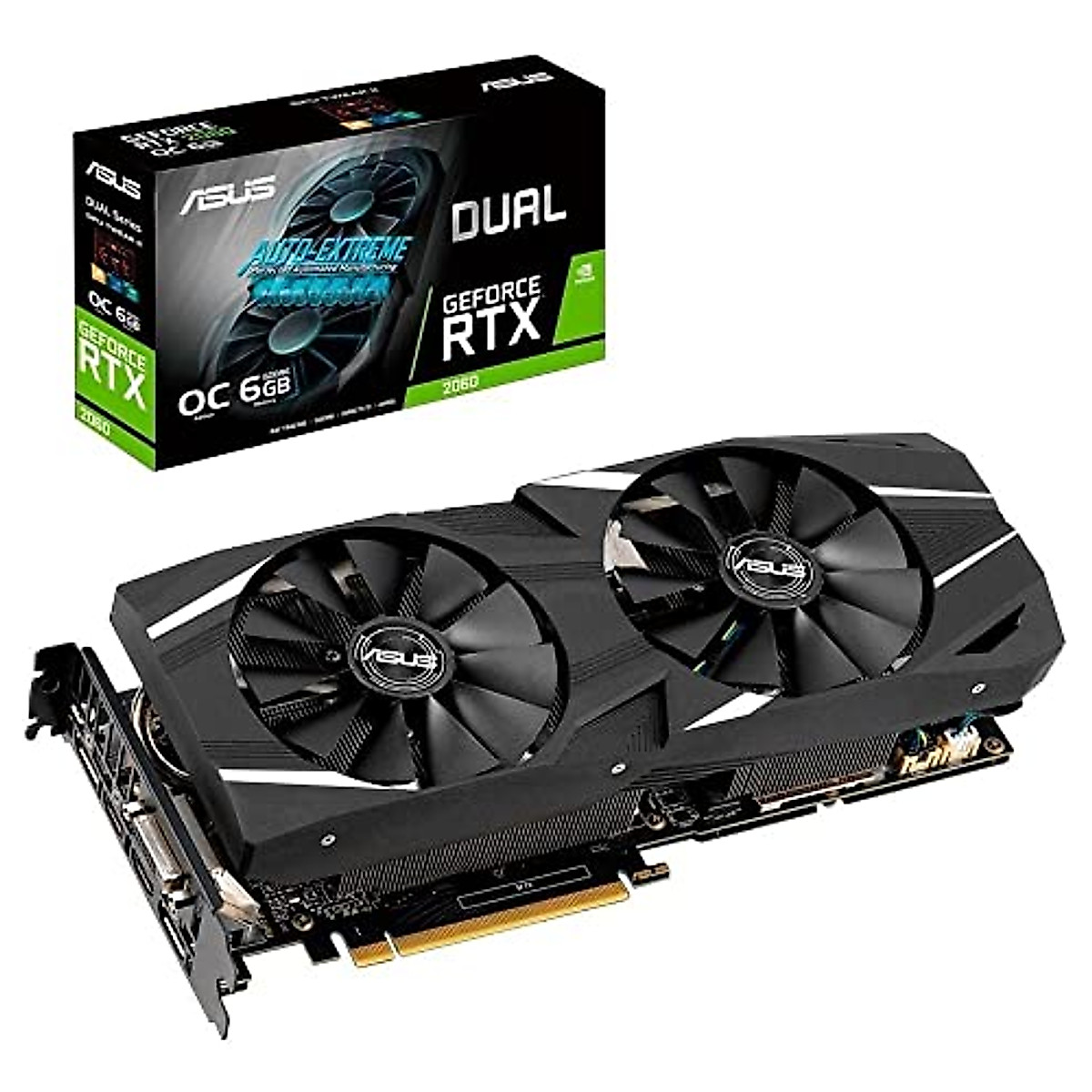 ASUS DUAL RTX 2060 Overclocked 6G VR Ready Gaming Graphics Card – Turing Architecture (DUAL RTX 2060-O6G)